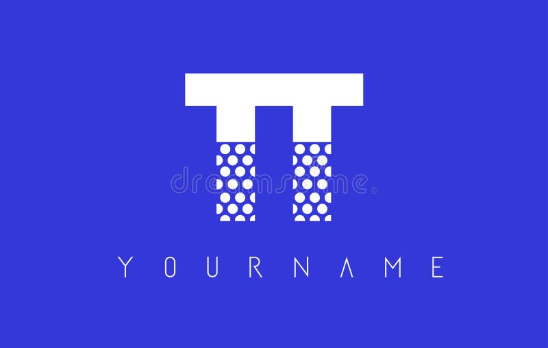 TT T Dotted Letter Logo Design with Blue Background. Stock Vector ...