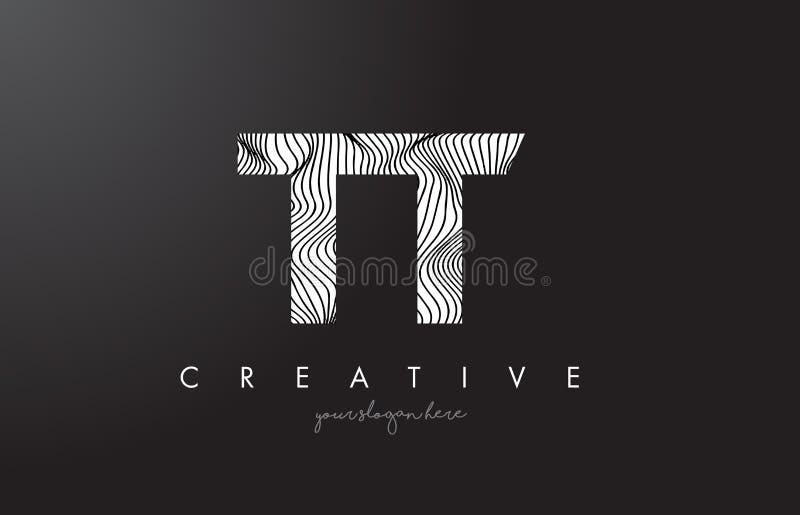 TT T Letter Logo with Zebra Lines Texture Design Vector. Stock Vector ...