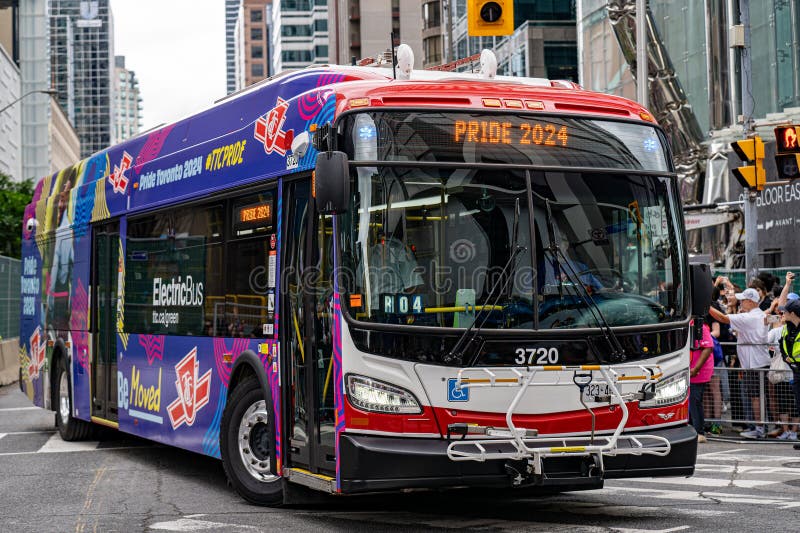 TTC Pride Bus at the 2024 Annual Pride Parade in Downtown Toronto ...