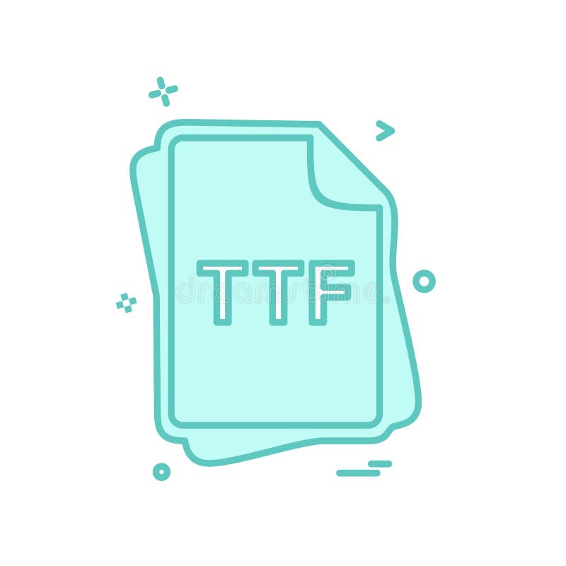 TTF File Type Icon Design Vector Stock Vector - Illustration of label ...