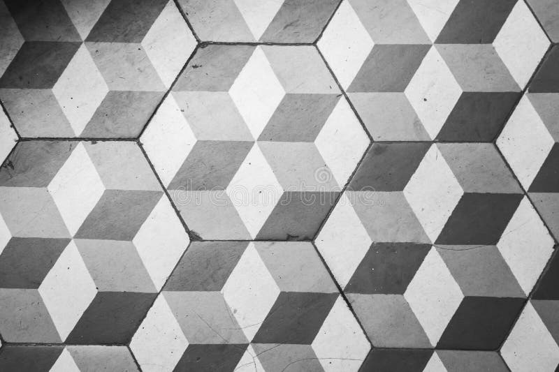 Ttiling on the Floor, Retro Style Cubic Pattern Stock Image - Image of ...