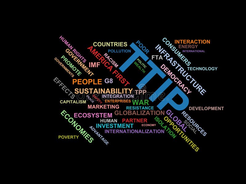 TTIP word cloud concept stock illustration. Illustration of stop - 97275275