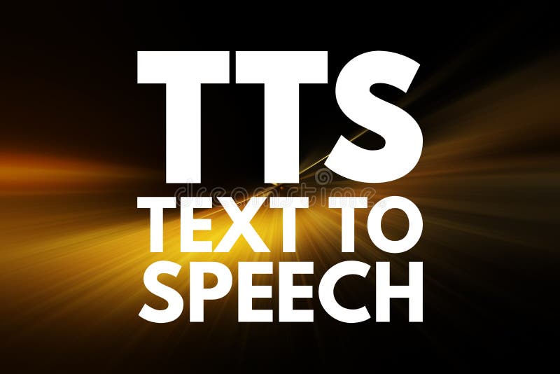 TTS - Text To Speech Acronym, Technology Concept Background Stock ...