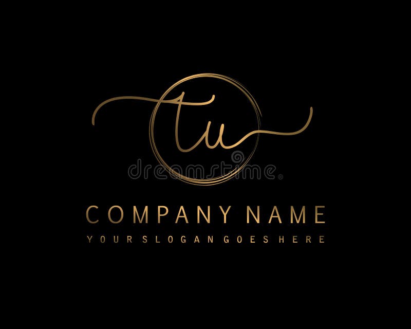 TU Initial Handwriting Logo Circle Hand Drawn Template Vector Stock ...