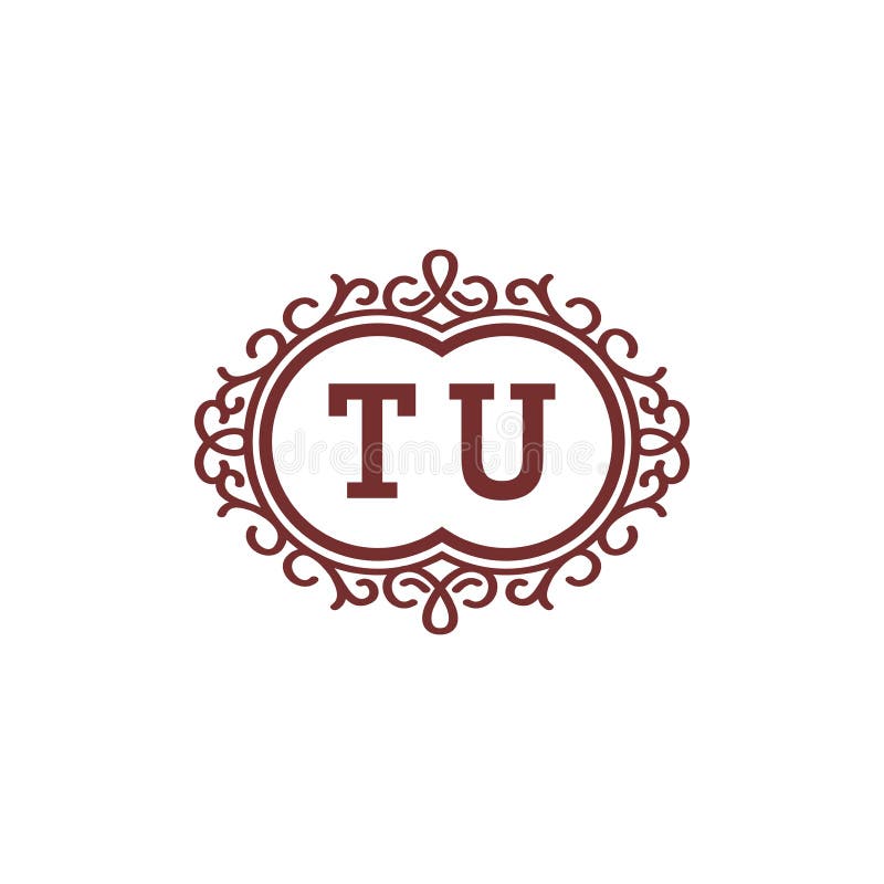 TU Letter Logo Elegant Swirl Initial Design Stock Vector - Illustration ...