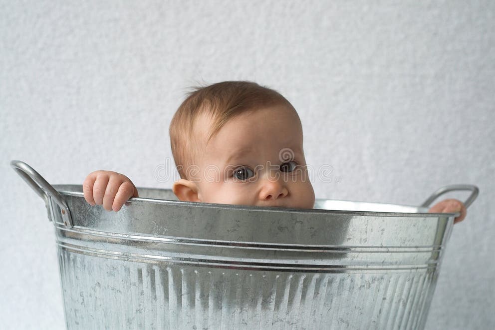 Tub Baby stock photo. Image of child, cute, natural, biting - 1919356