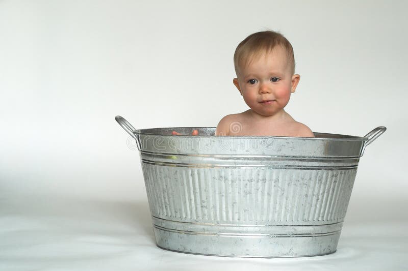 Tub Baby stock image. Image of precious, galvanized, toddler - 2466895
