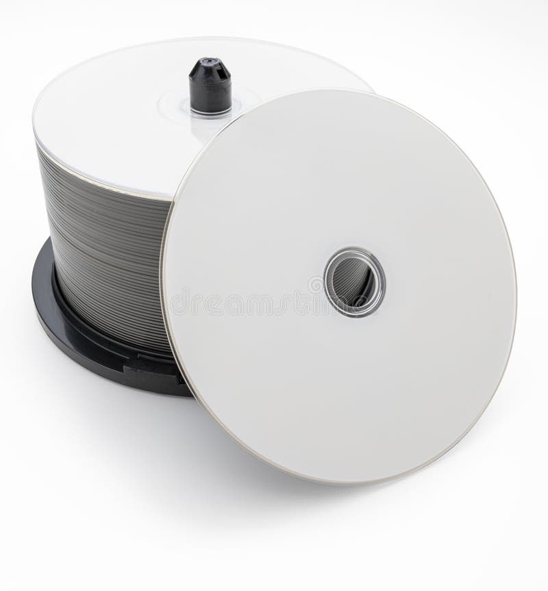 Tub of 50 Blank BluRay DVDs CDs. Obverse Disc. Isolated on White ...
