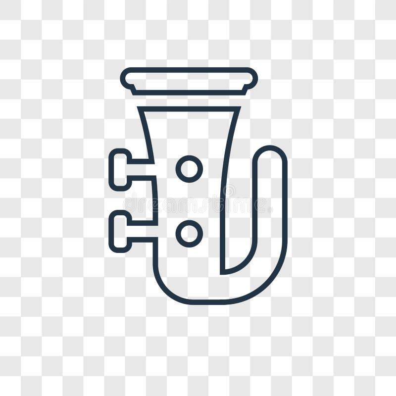 Tuba Concept Vector Linear Icon Isolated on Transparent Background ...