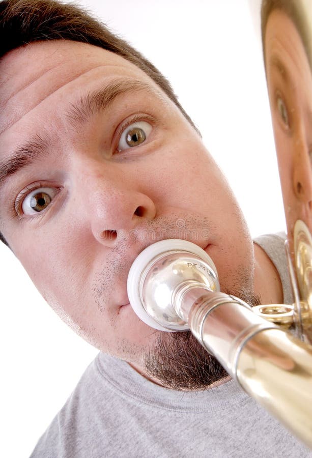 The Tuba Player stock image. Image of young, blow, studio - 1578527