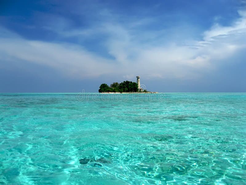Tubbataha Lighthouse stock photo. Image of crystal, clouds - 6432064