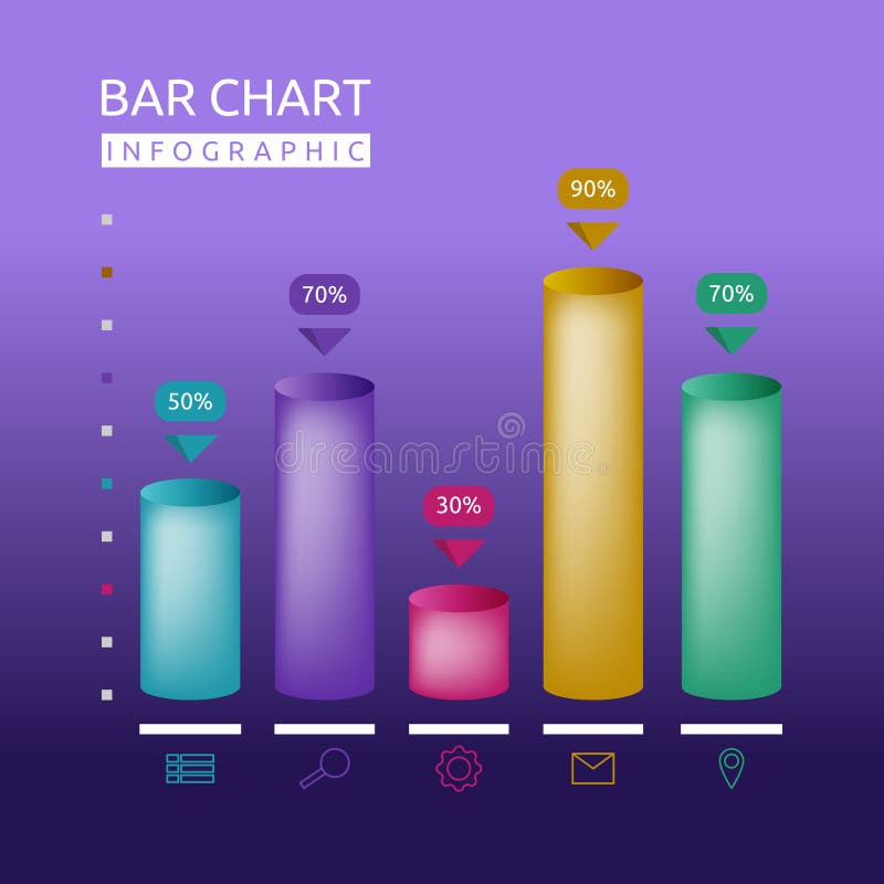Tube Bar Graph Chart Statistic Data Infographic Template Stock Vector ...