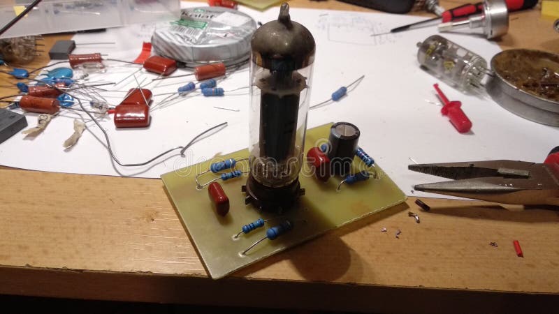 Tube circuit on pcb stock image. Image of tube, resistor - 169057305
