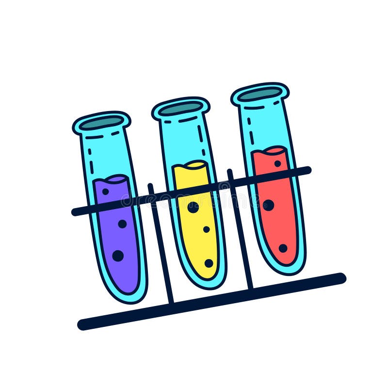 Tube Design Vector Objects Illustration Science Elements and Laboratory ...