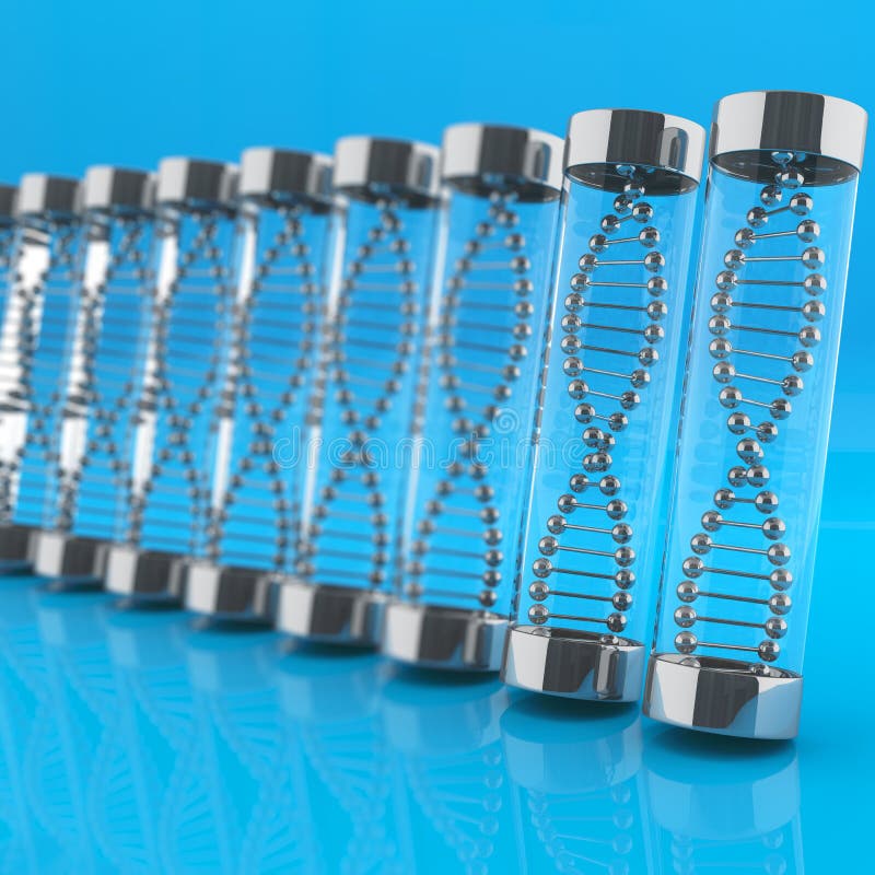 Tube with DNA molecules stock illustration. Illustration of cell - 57811112