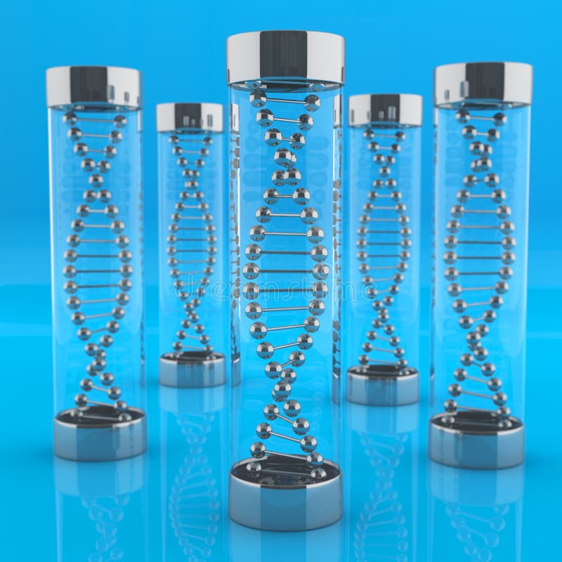 Tube with DNA molecules stock illustration. Illustration of cell - 57811112
