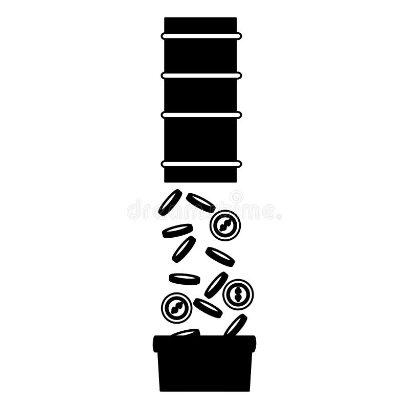 Tube Dropping Coin in Box in Black and White Stock Vector ...
