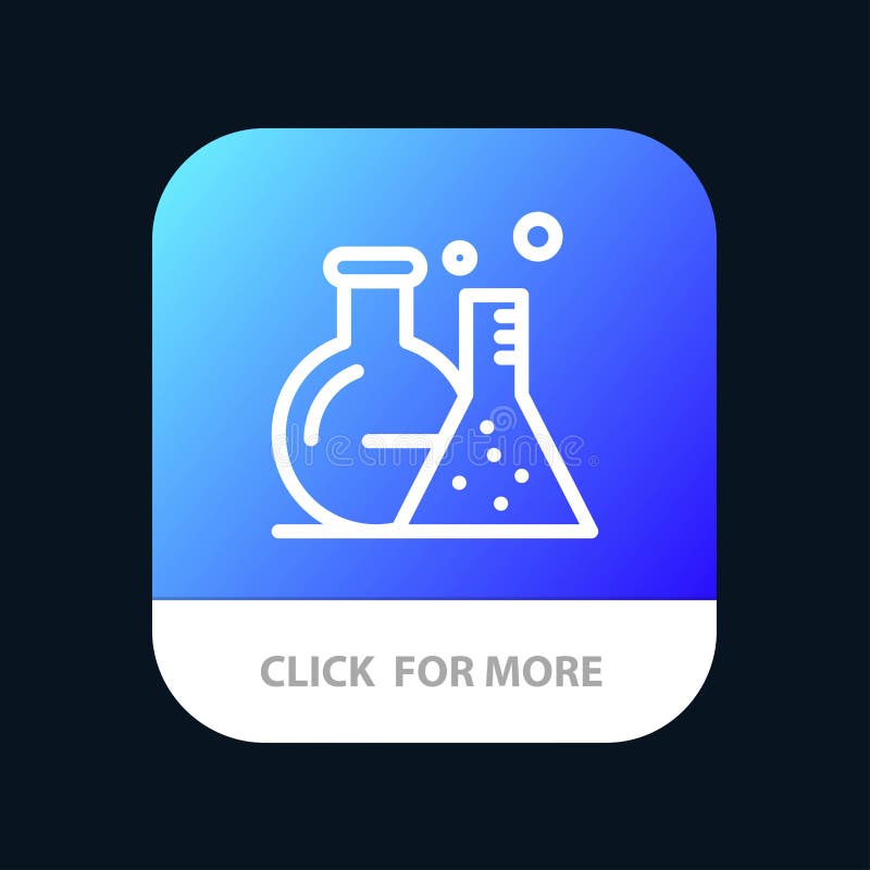 Tube Flask Lab Science Mobile App Button Android And Ios Line Version Stock Vector