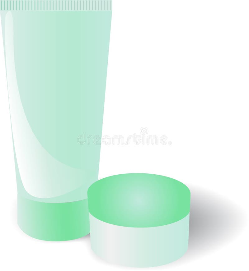 Tube green stock vector. Illustration of moisturizer, female - 7856826