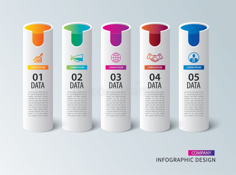 Tube Infographics with 5 Data Template. Vector Illustration Pipe Stock ...