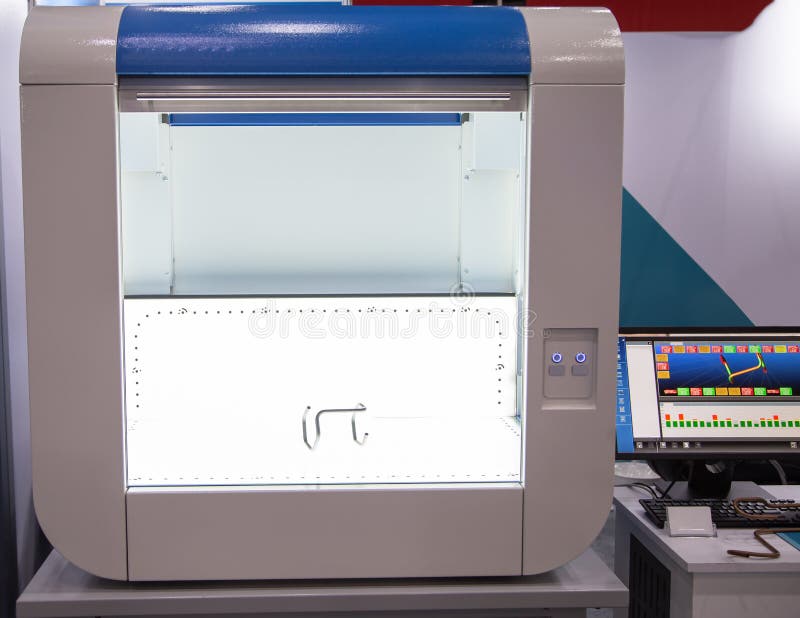Tube inspection machine stock image. Image of measuring - 161735185