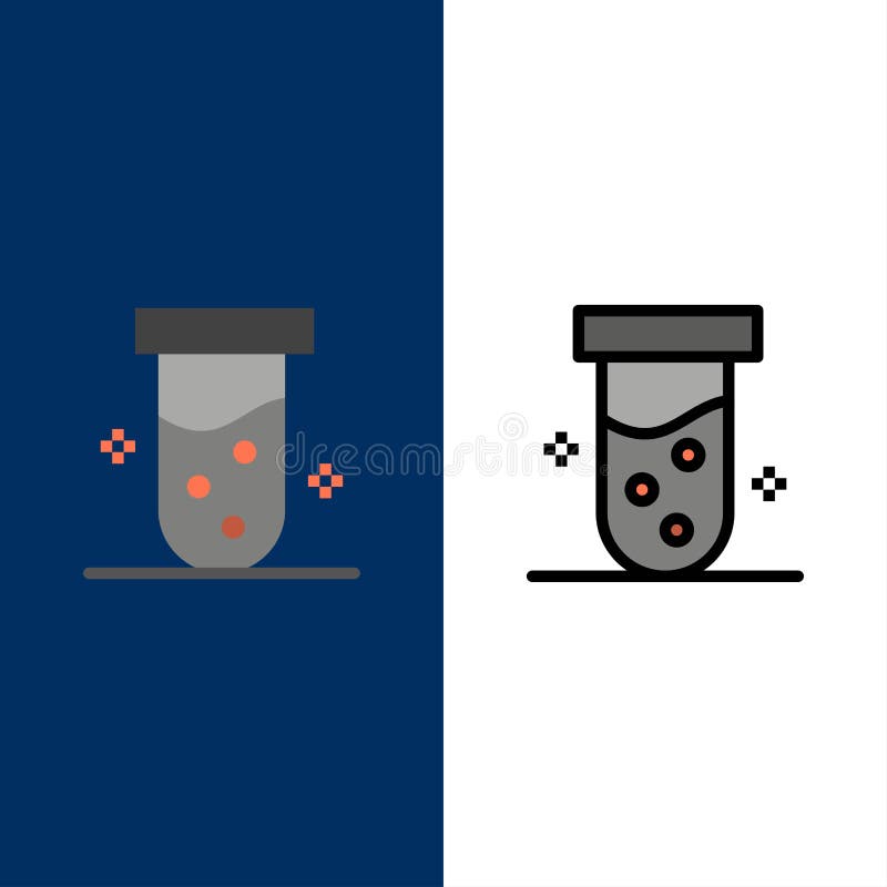 Tube, Lab, Test, Biochemistry Icons. Flat and Line Filled Icon Set ...