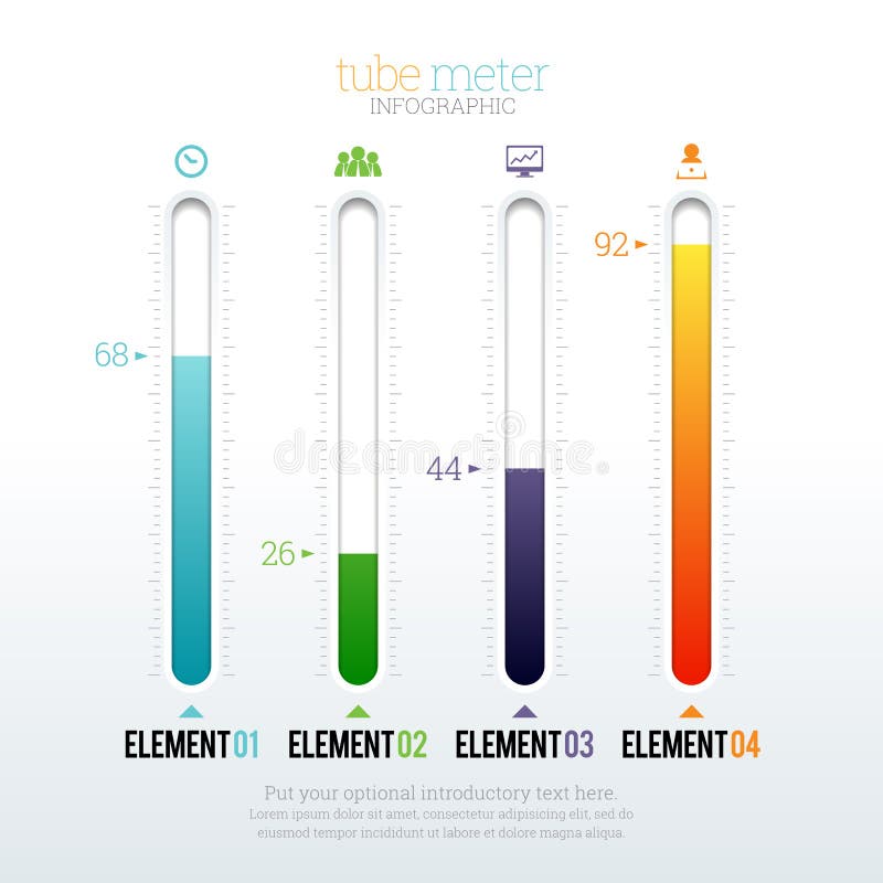 Tube Meter Infographic stock vector. Illustration of shape - 43655246
