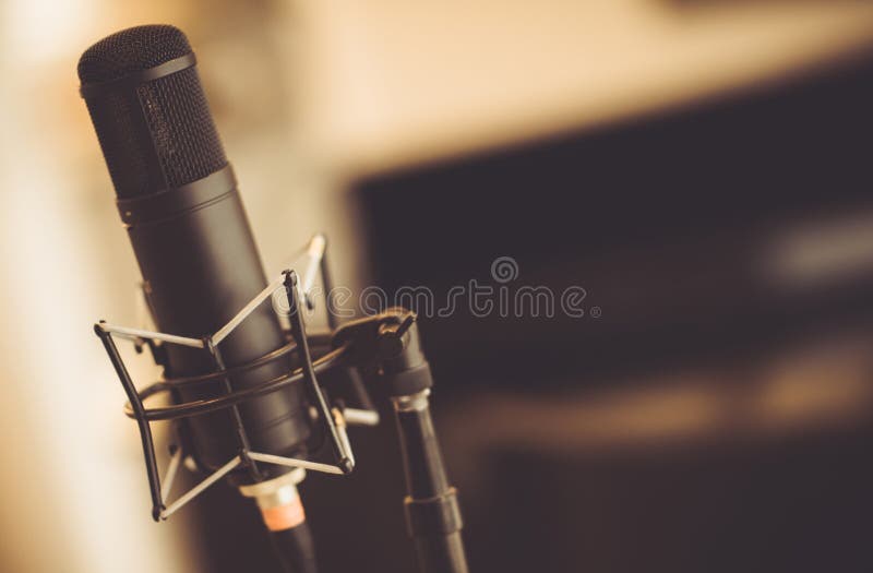 Male Singer or Musician for Recording in Studio Stock Photo - Image of ...