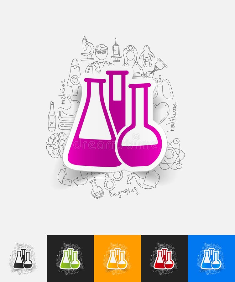 Tube Paper Sticker with Hand Drawn Elements Stock Vector - Illustration ...