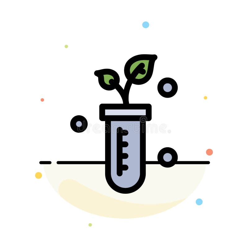 Tube, Plant, Lab, Science Abstract Flat Color Icon Template Stock ...