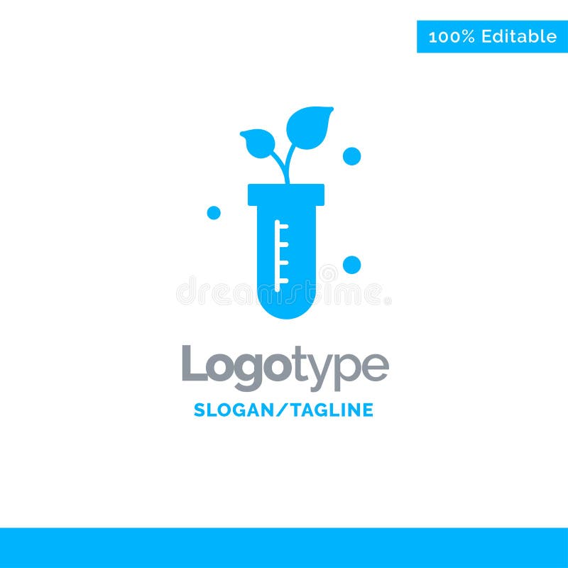 Tube, Plant, Lab, Science Blue Solid Logo Template. Place for Tagline ...