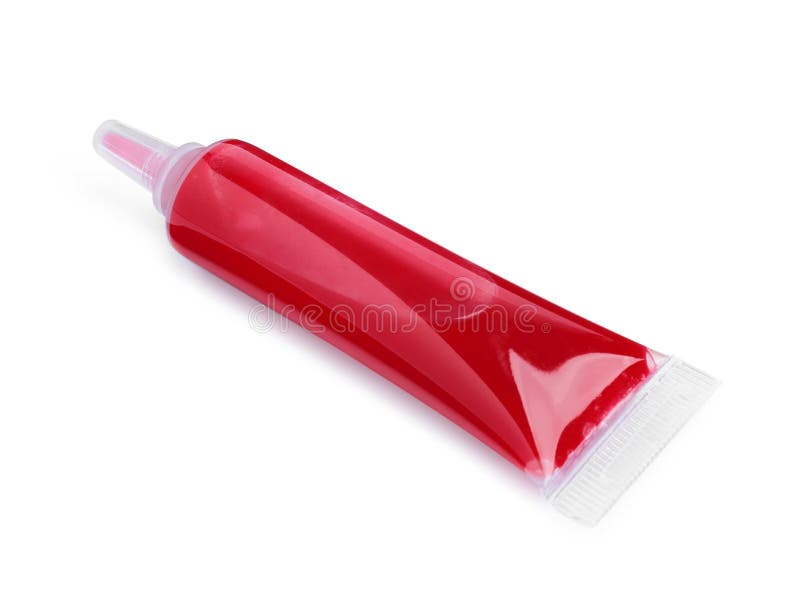 Tube with Red Food Coloring on White Background Stock Image - Image of ...