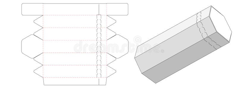 Tube Shaped Packaging Box Die Cut Template Stock Vector - Illustration ...
