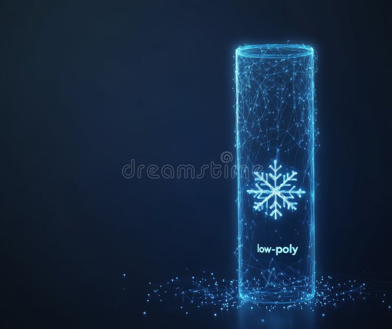 Tube and Snowflake Designed in Low Poly. Stock Photo - Image of test ...