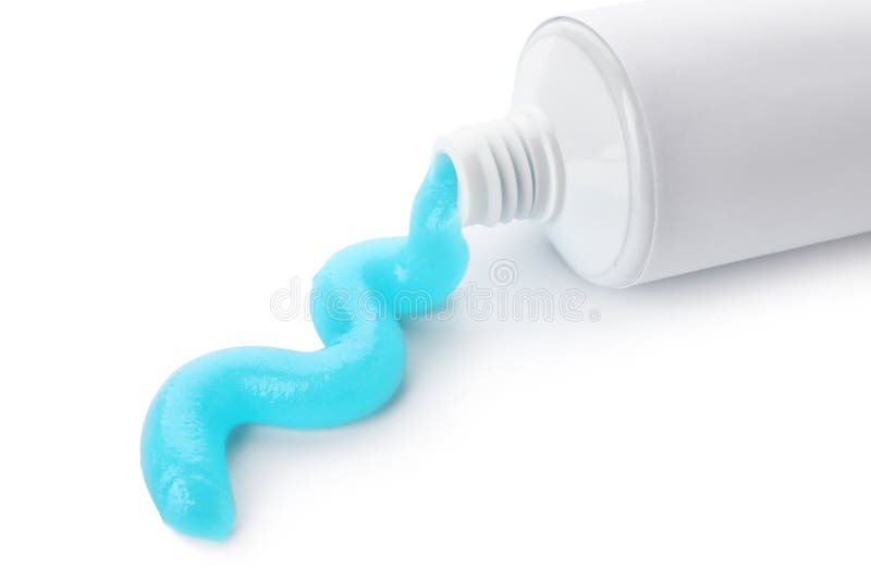 Tube with Squeezed Toothpaste on White Background, Closeup Stock Image ...