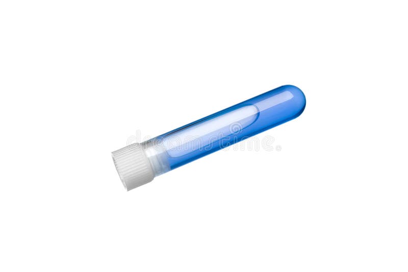 A Tube with a Stopper and a Colored Liquid Inside Isolated on White ...