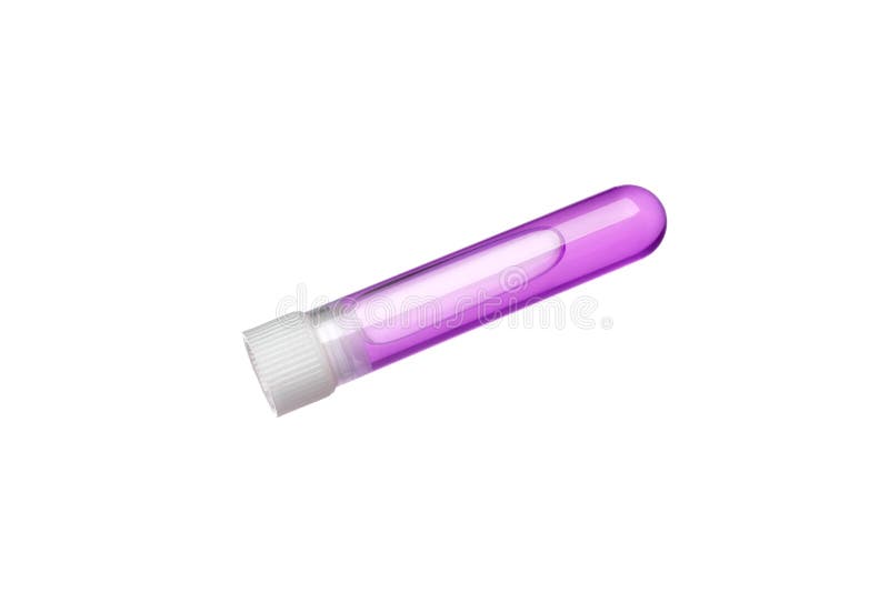 A Tube with a Stopper and a Colored Liquid Inside Isolated on White ...