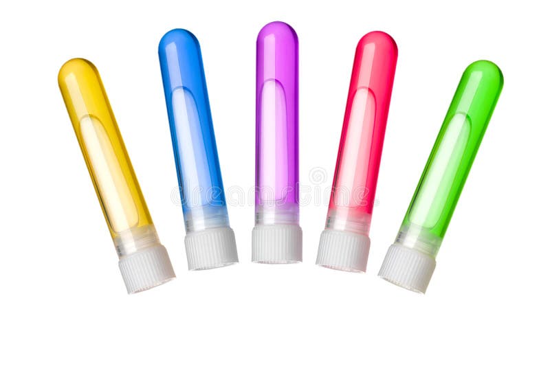 A Tube with a Stopper and a Colored Liquid Inside Isolated on White ...