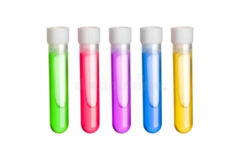 A Tube with a Stopper and a Colored Liquid Inside Isolated on White ...