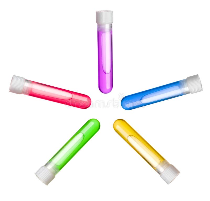 A Tube with a Stopper and a Colored Liquid Inside Isolated on White ...