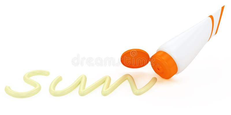 Tube of Sunscreen with a Painted Sun Cream Stock Illustration ...