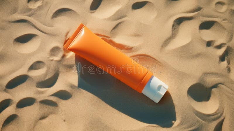 Tube of Sunscreen on Sand, Ideal for Summer Concepts Stock Image ...