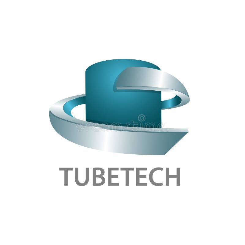 Tube Technology Logo Concept Design. 3D Three Dimensional Style Stock ...