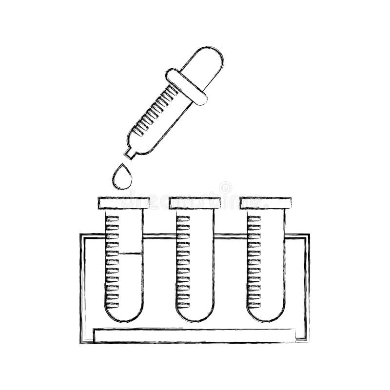 Tube test with dropper stock vector. Illustration of drop - 96072849