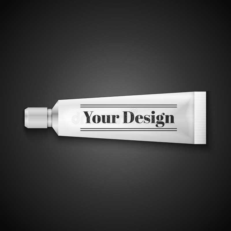 Tube of Toothpaste, Cream or Gel Grayscale Silver Stock Vector ...