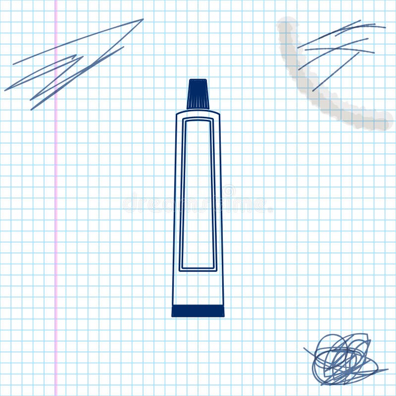 Tube of Toothpaste Line Sketch Icon Isolated on White Background ...