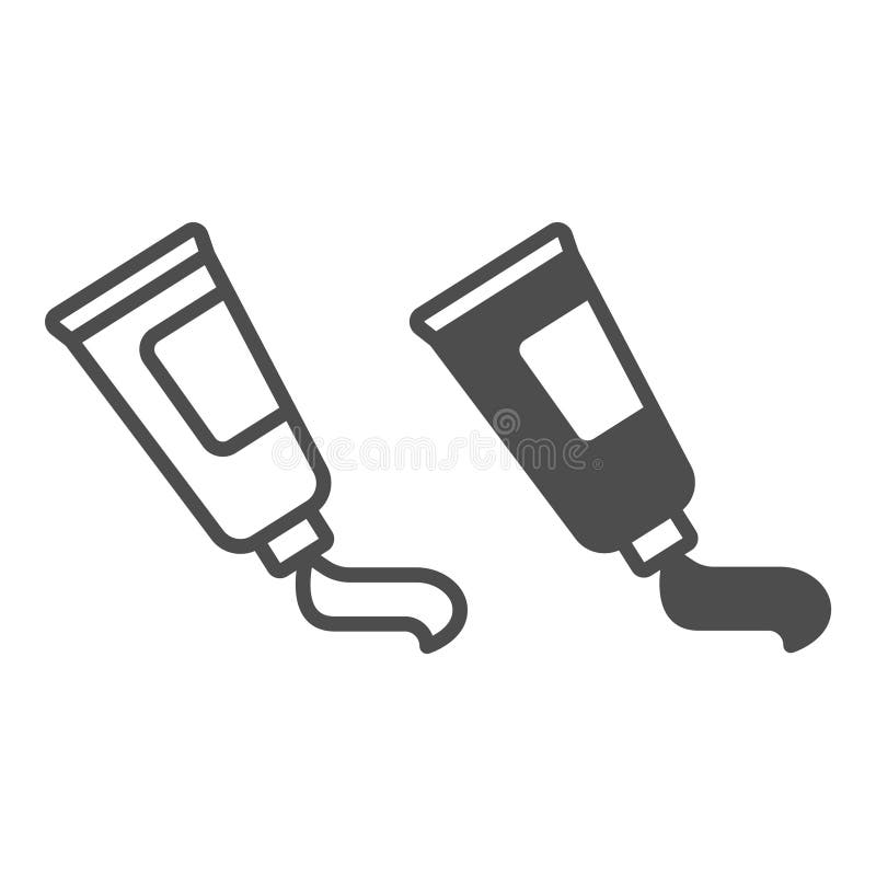 Tube of Toothpaste Line and Solid Icon, Pharmacy Concept. Vector ...
