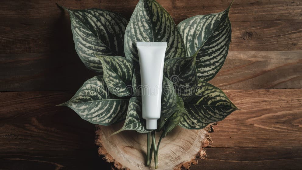 A Tube of Toothpaste Sitting on Top of a Plant, AI Stock Illustration ...