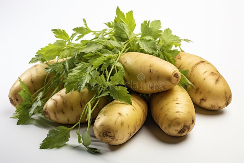 Tuber Vegetables on White Background Stock Illustration - Illustration ...