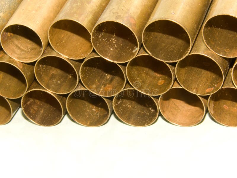 Tubes from a brass stock photo. Image of metal, pile, circle - 7548004